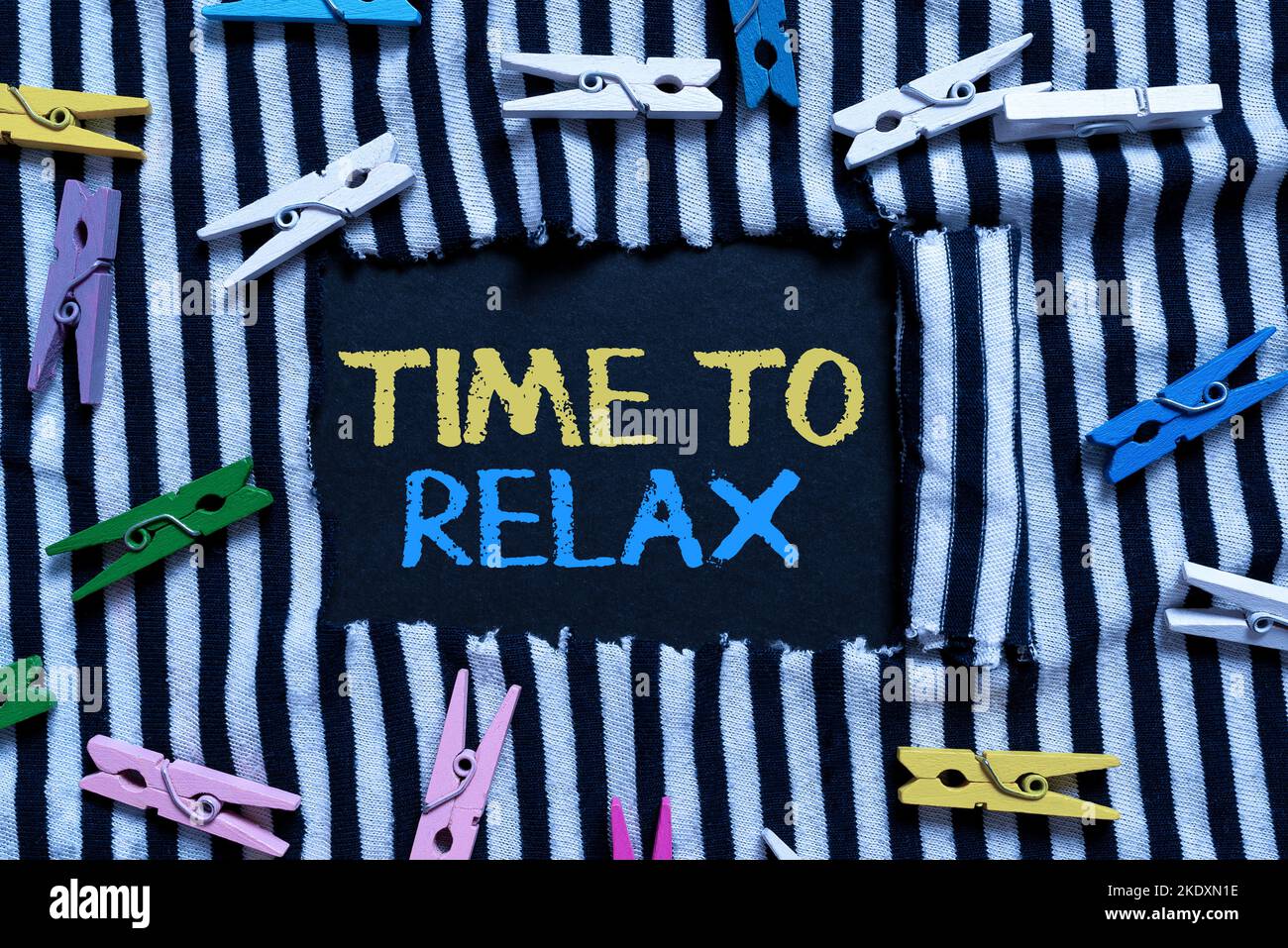 Conceptual caption Time To Relax, Word for resting and keep calm after ...