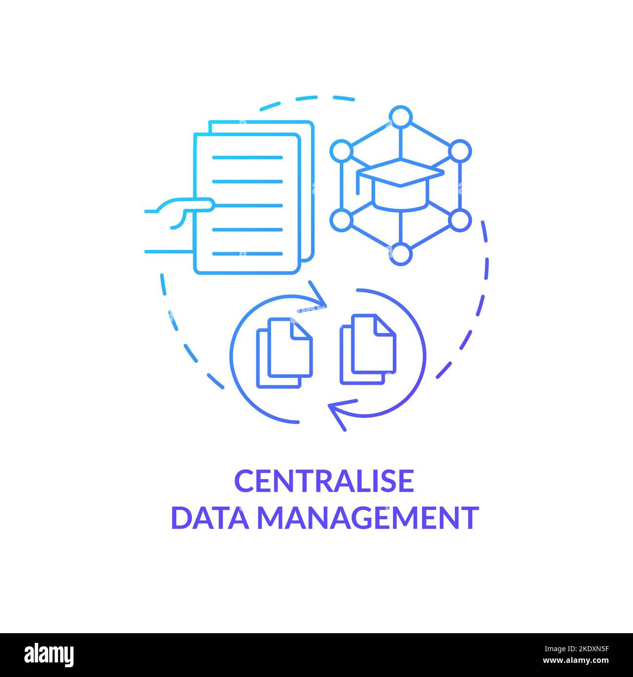 Centralise data management blue gradient concept icon Stock Vector ...