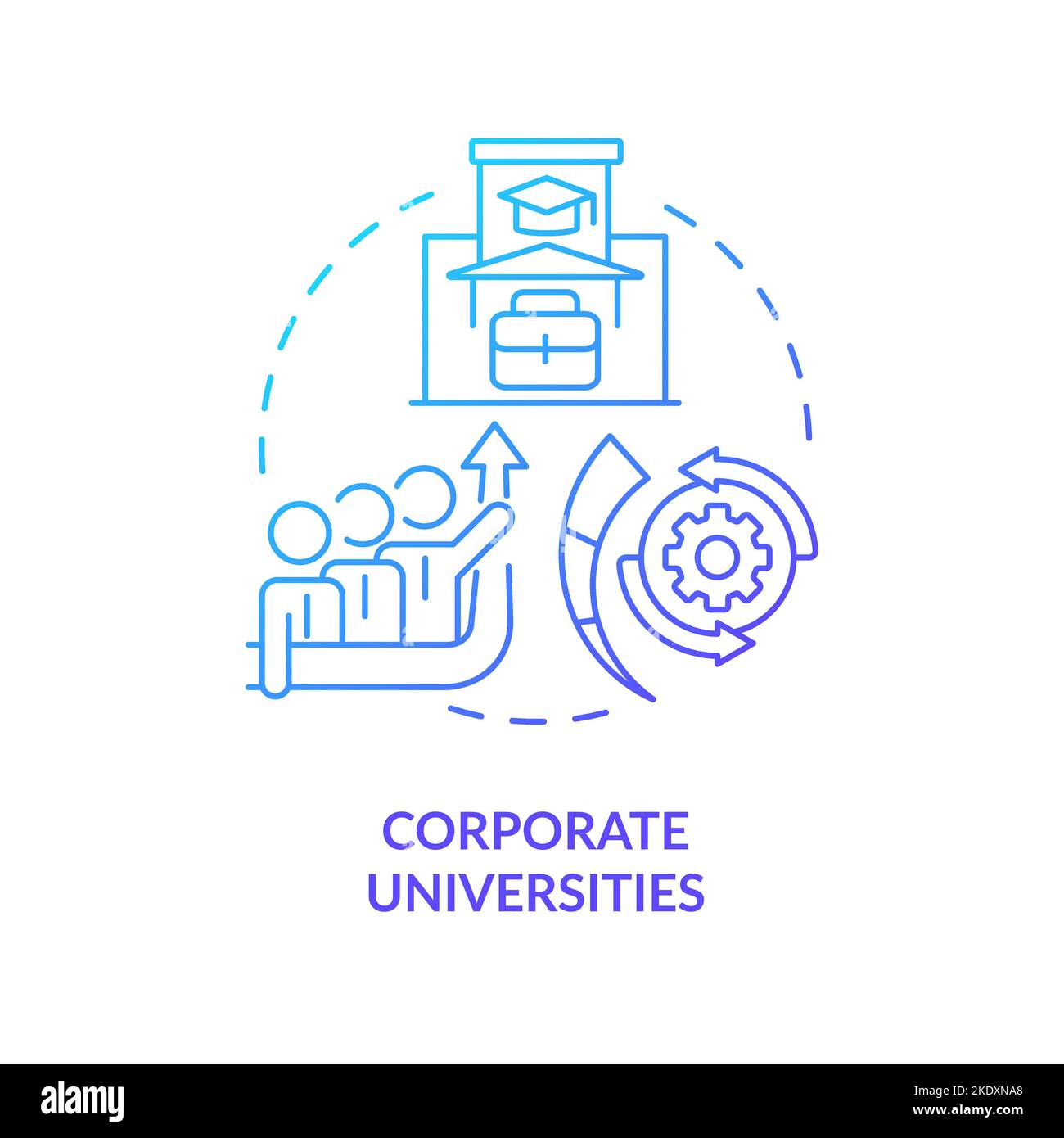 Corporate universities blue gradient concept icon Stock Vector Image ...