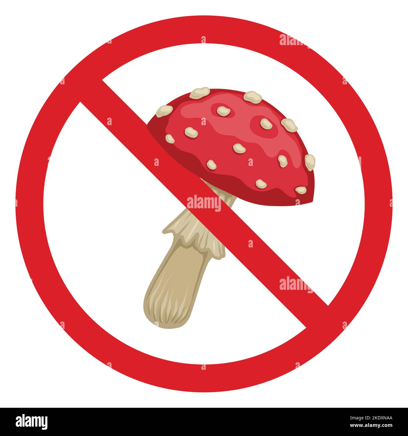 Fly agaric in the prohibition sign. Vector prohibition sign with ...