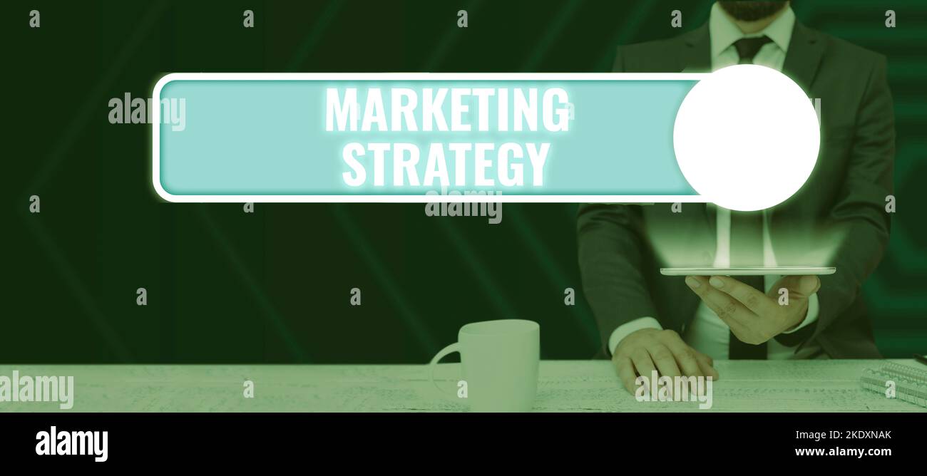 Sign displaying Marketing Strategy, Concept meaning plan of action ...