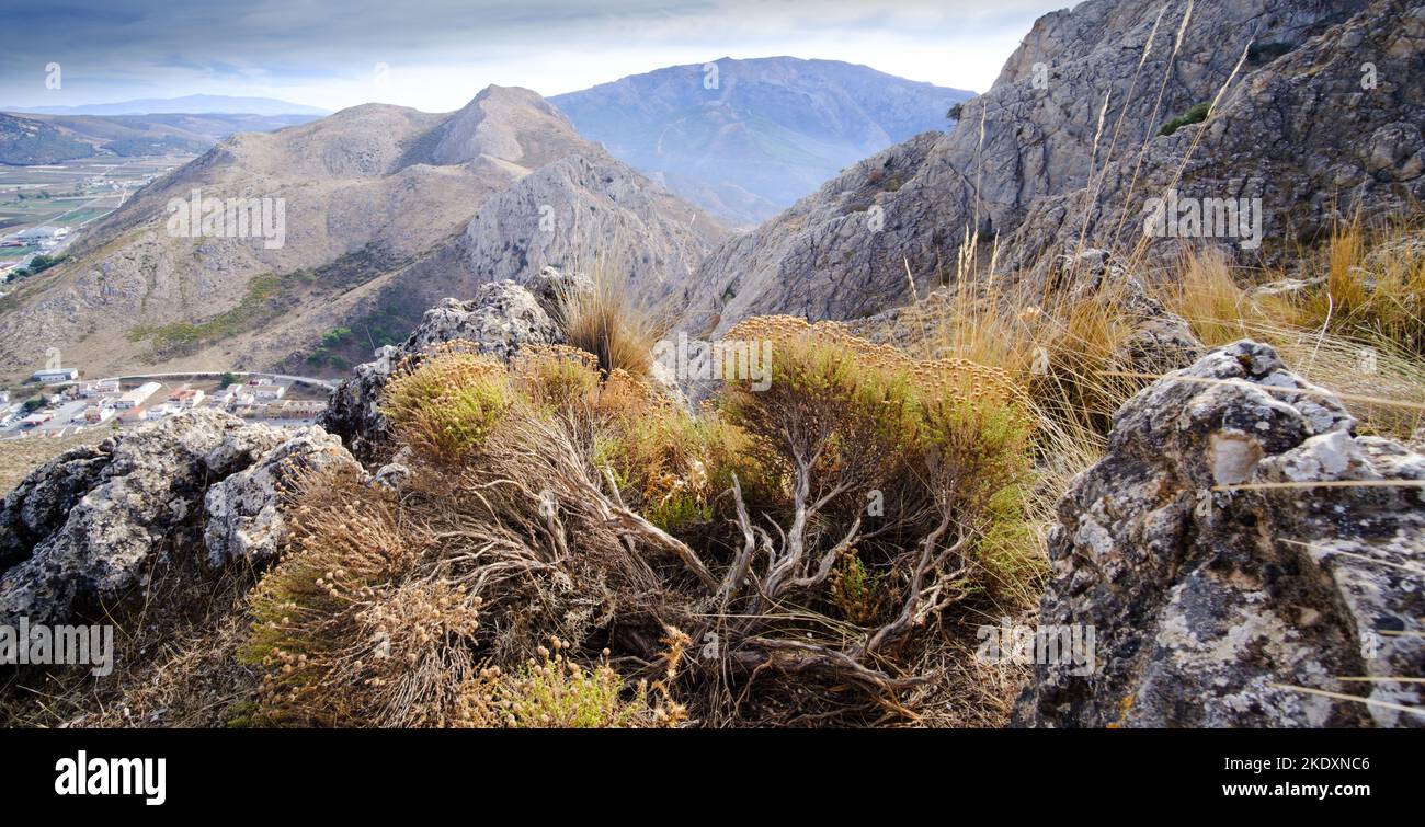 Zafarraya pass between the provinces of Andalucia and Granada, Spain ...