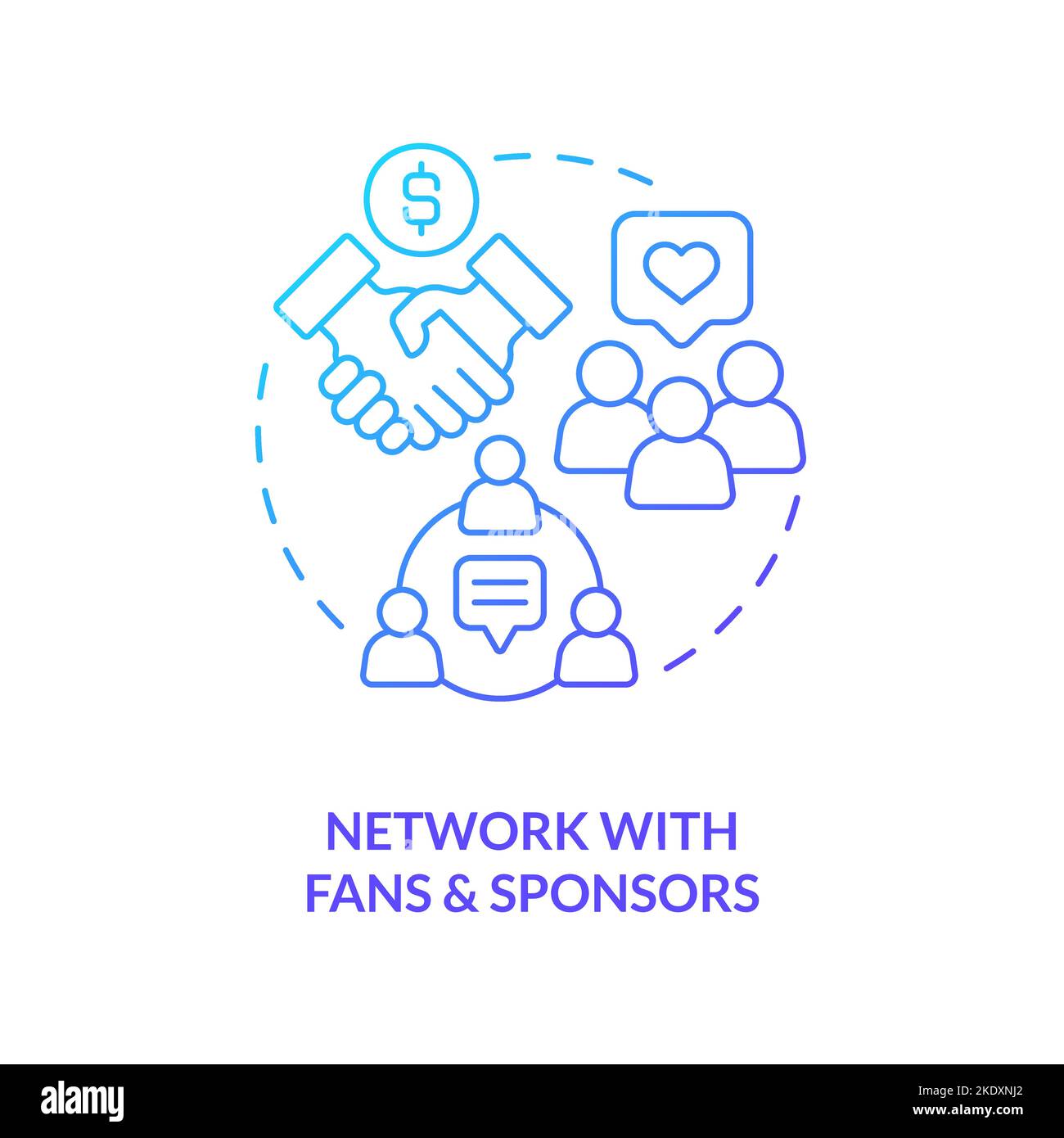 Fan and sponsor engagement blue gradient concept icon Stock Vector ...