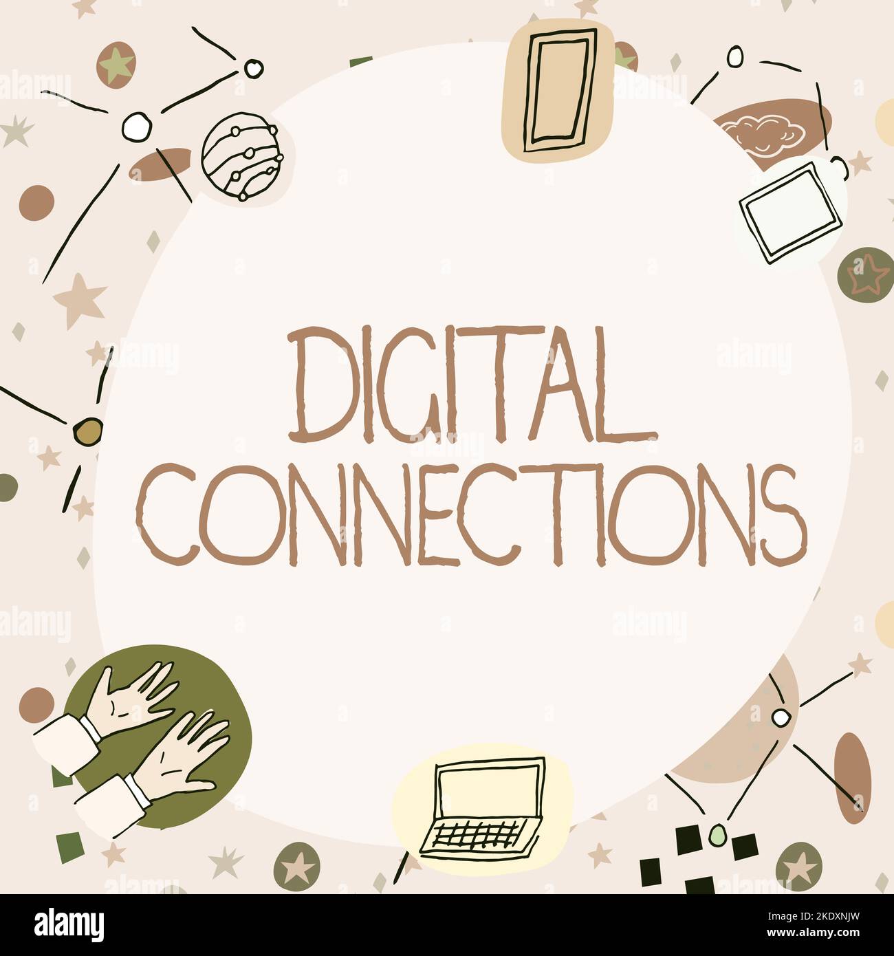Hand writing sign Digital Connections, Business concept virtual network ...