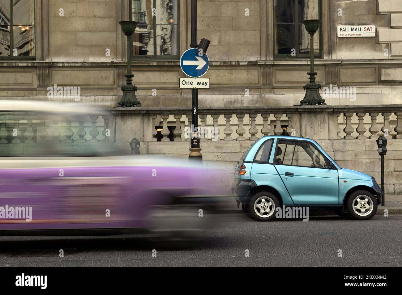 G WIZ electric car. Parked on a parking meter in Pall Mall London SW1 ...