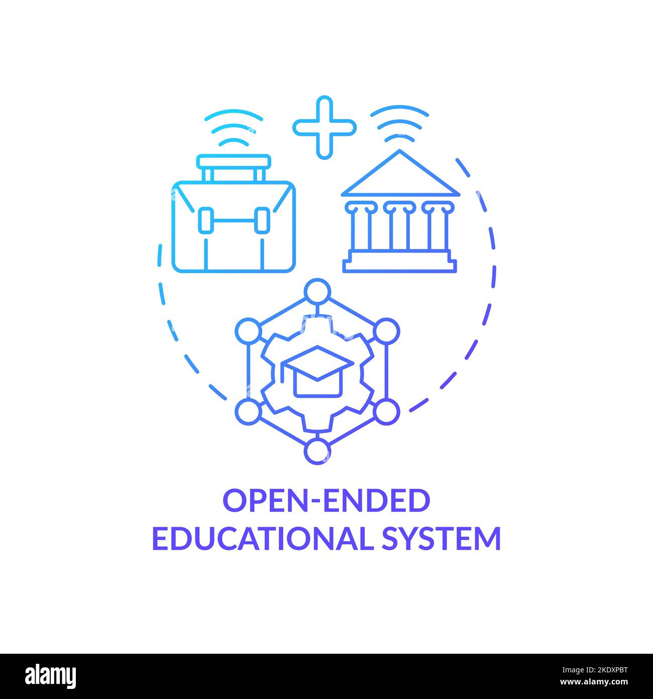 Open ended educational system blue gradient concept icon Stock Vector ...
