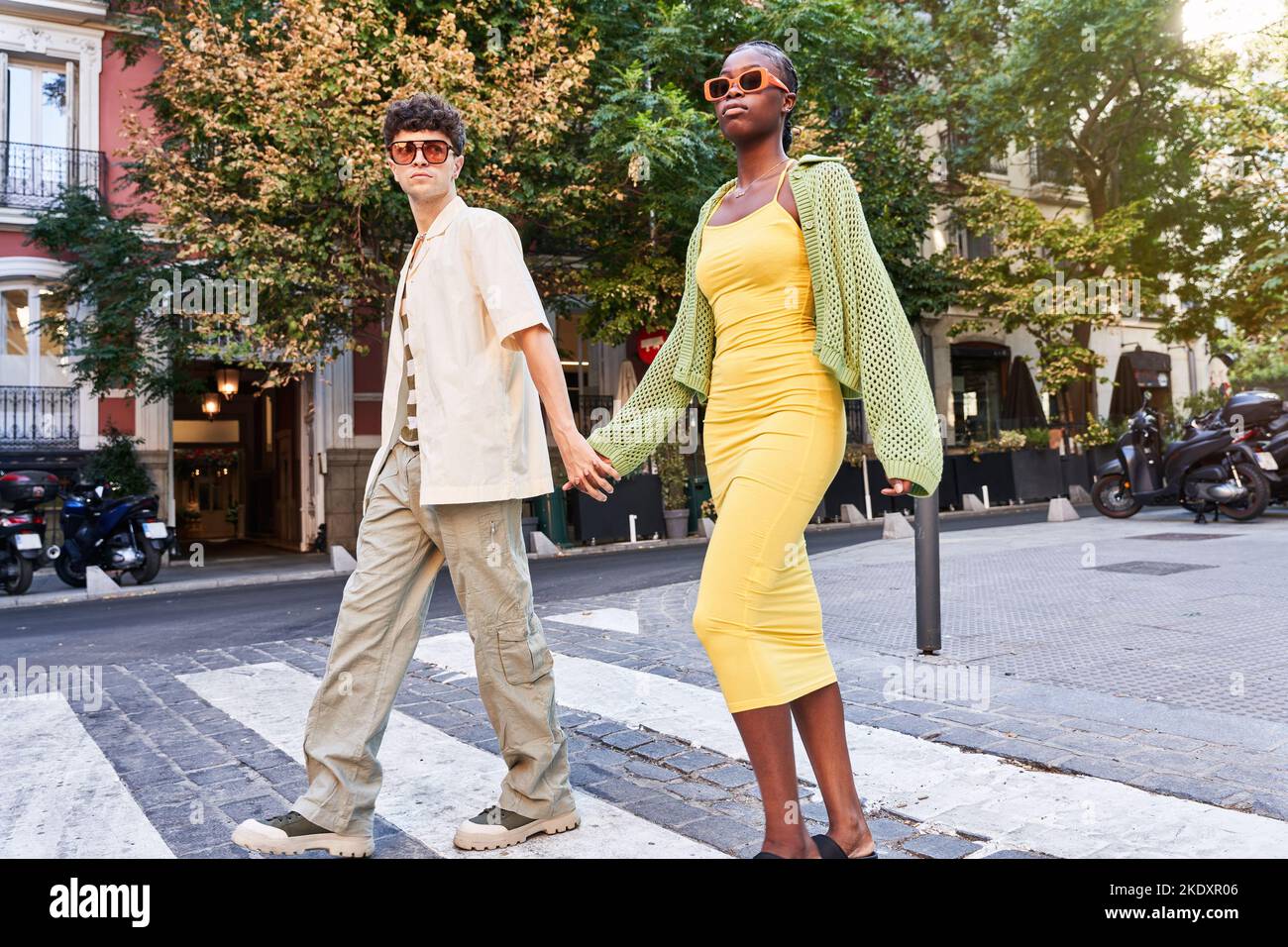 Crosswalk street crossing couple hands hi-res stock photography and ...