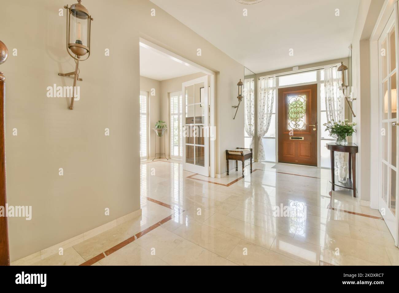 Interior passage way in bright modern house Stock Photo - Alamy