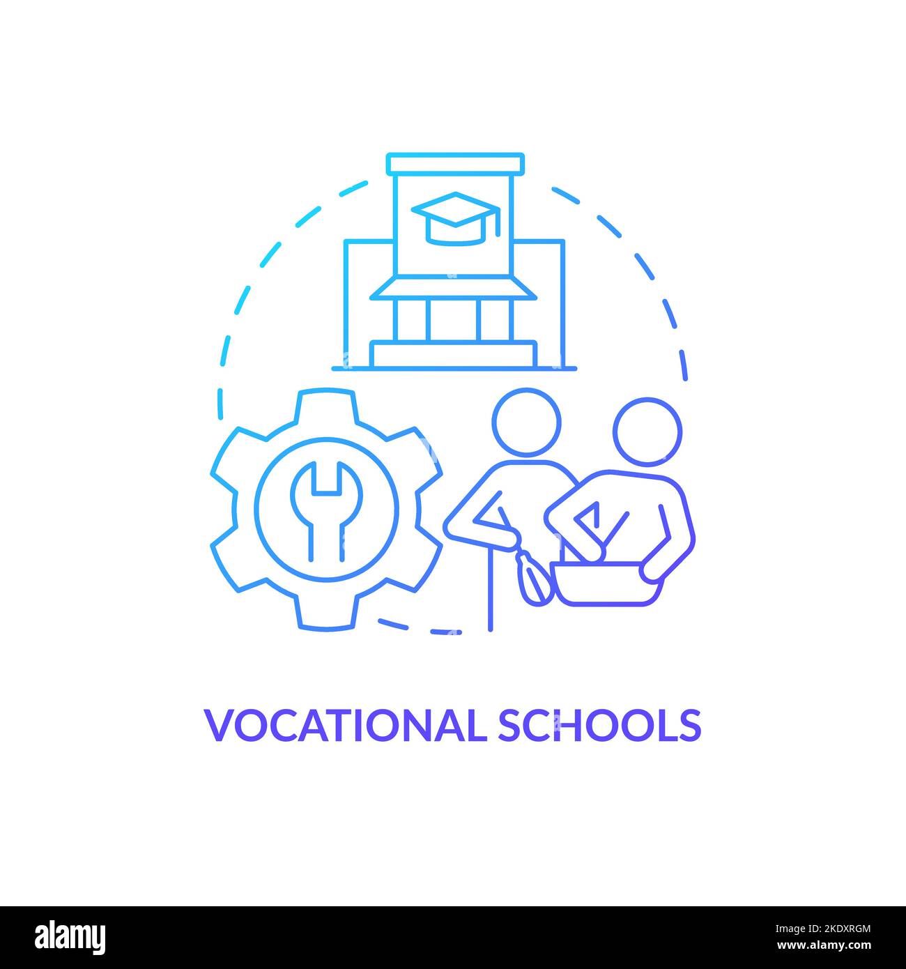 Vocational schools blue gradient concept icon Stock Vector Image & Art ...