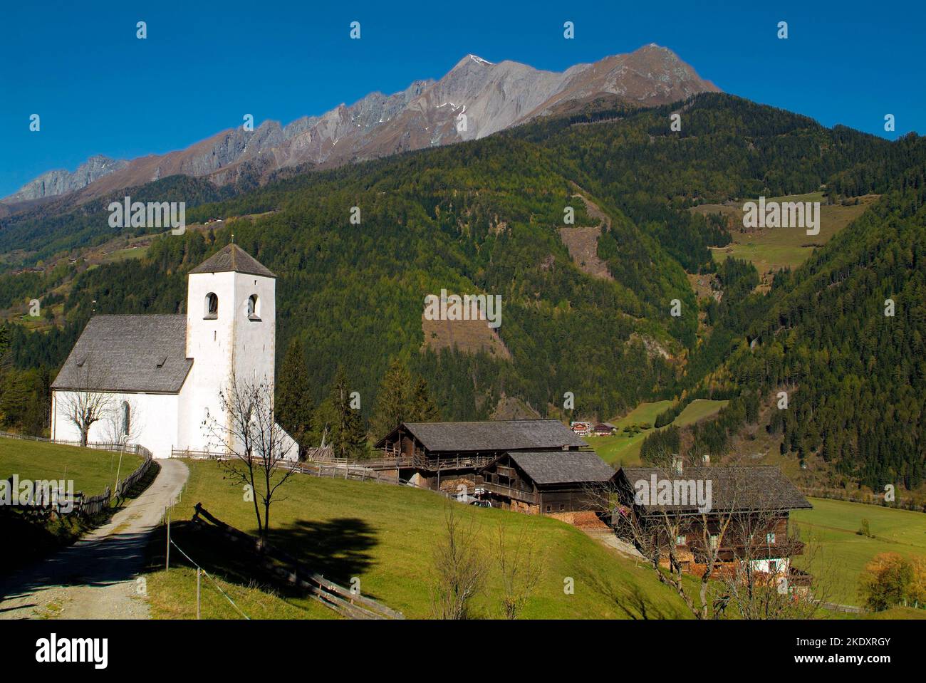 Austria, Matrei, Church of St. Nicholas built in the 12th century in ...