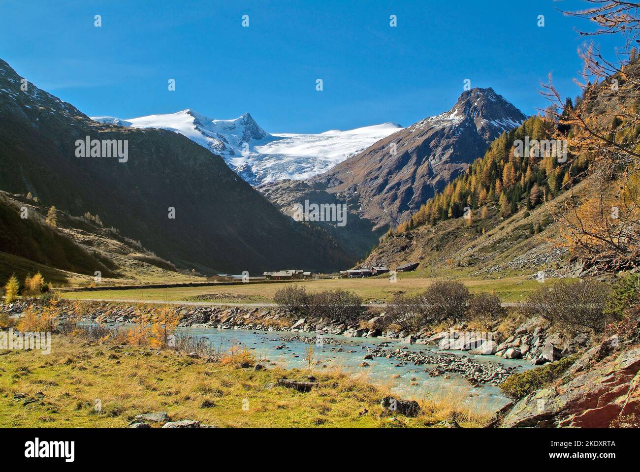 Austria, the Gschloesstal Valley in East Tyrol near Matrei village is ...