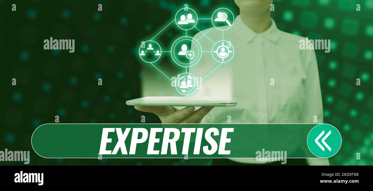 Hand writing sign Expertise, Business overview specific competences of ...