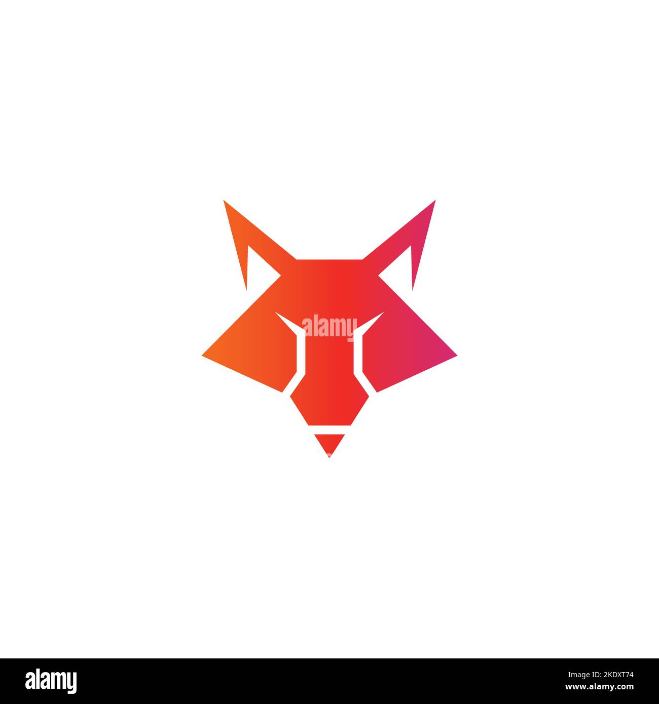 fox head logo simple and strong illustration Stock Vector Image & Art ...
