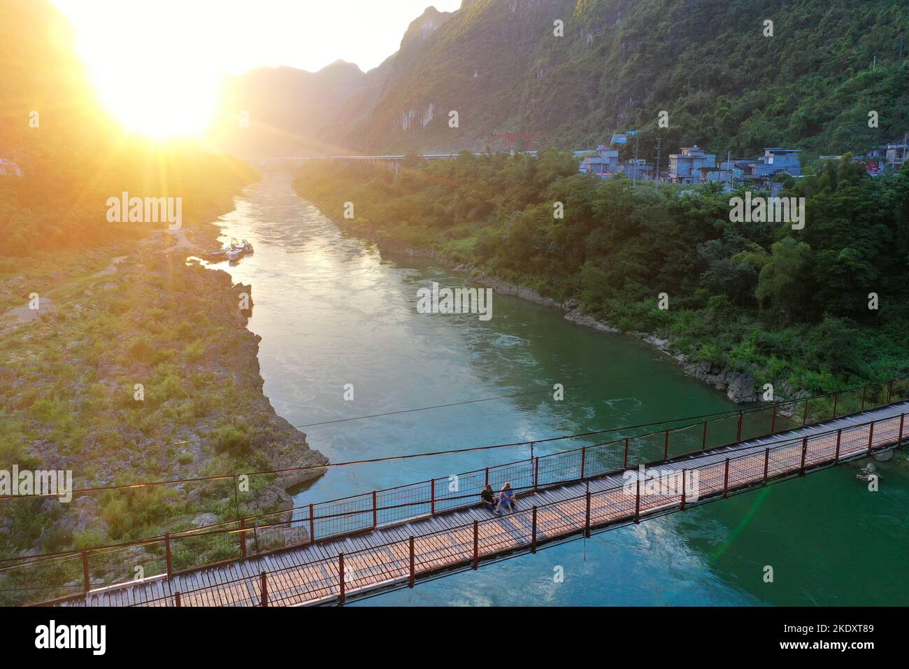 Aerial photos show China's fourth largest cable bridge - Longwan Cable ...