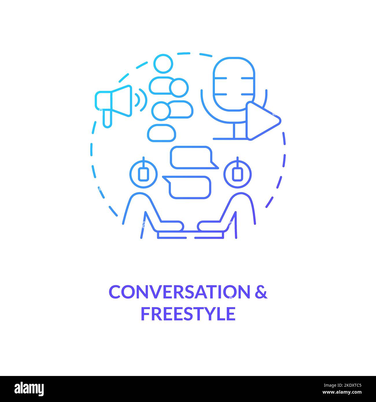 Conversation and freestyle blue gradient concept icon Stock Vector ...