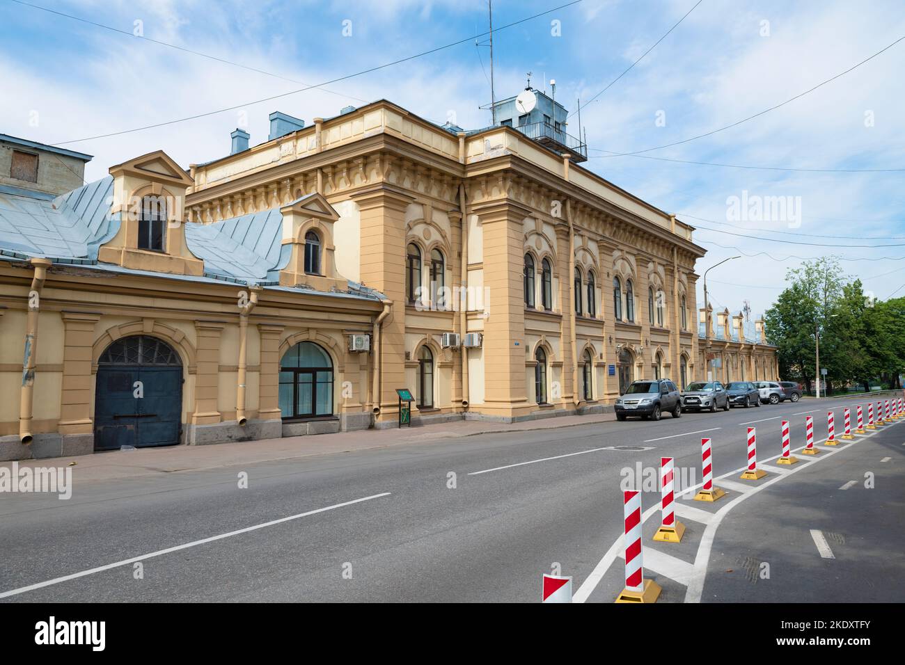 VYBORG, RUSSIA - JULY 02, 2022: Facade of the administration building ...