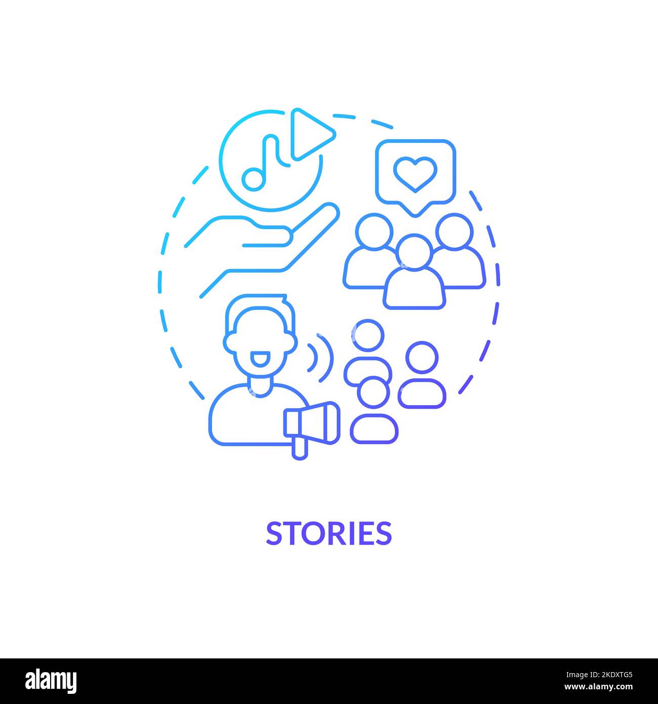 Stories blue gradient concept icon Stock Vector Image & Art - Alamy