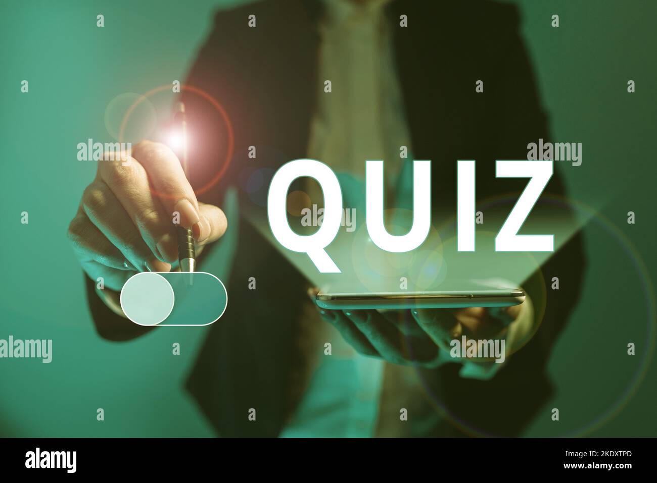 Hand writing sign Quiz, Internet Concept form of game in which the ...
