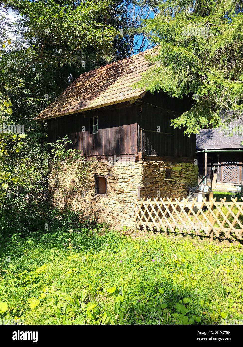Austria, old hut in traditional style in Styria Stock Photo - Alamy