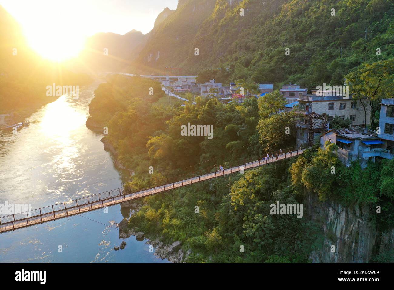 Aerial photos show China's fourth largest cable bridge - Longwan Cable ...