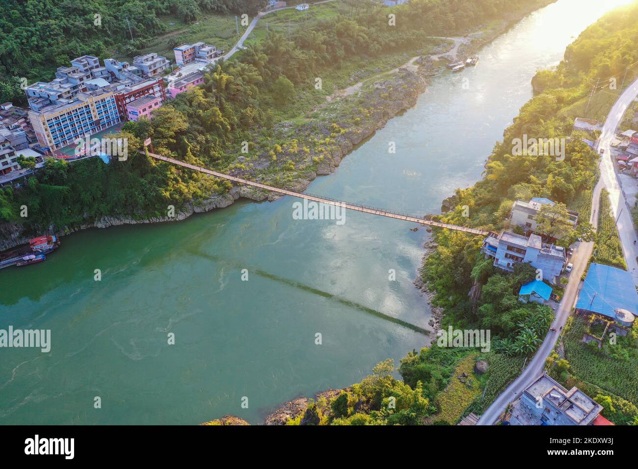Aerial photos show China's fourth largest cable bridge - Longwan Cable ...