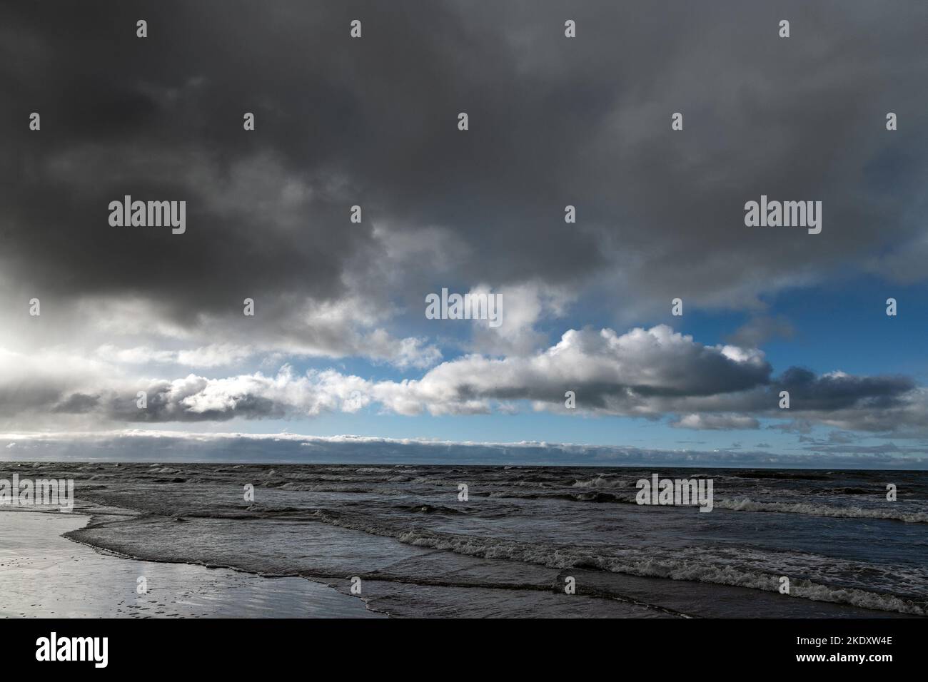 Baltic sea coast in cold winter day next to Liepaja, Latvia Stock Photo ...