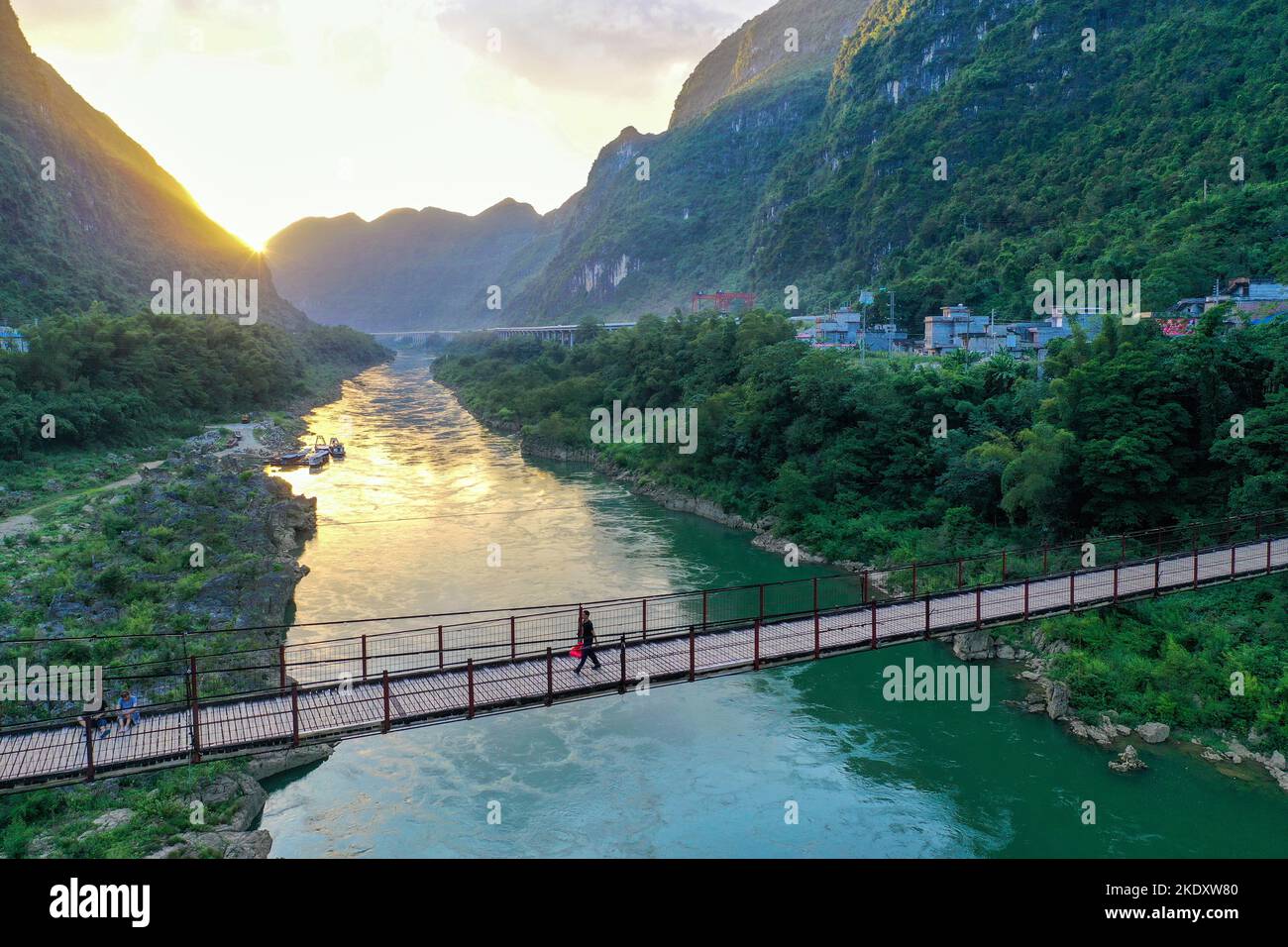 Aerial photos show China's fourth largest cable bridge - Longwan Cable ...