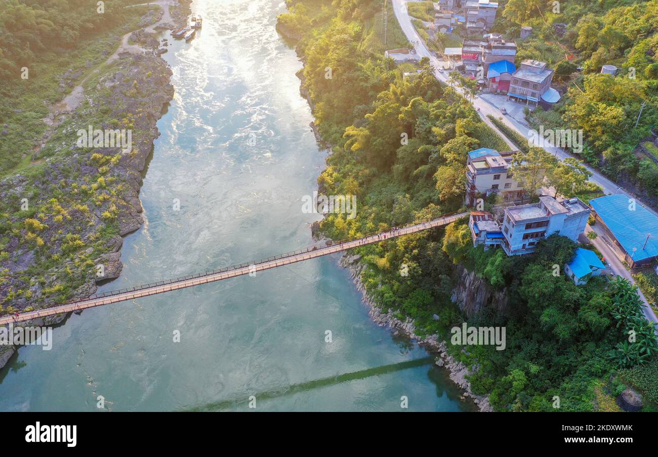 Aerial photos show China's fourth largest cable bridge - Longwan Cable ...