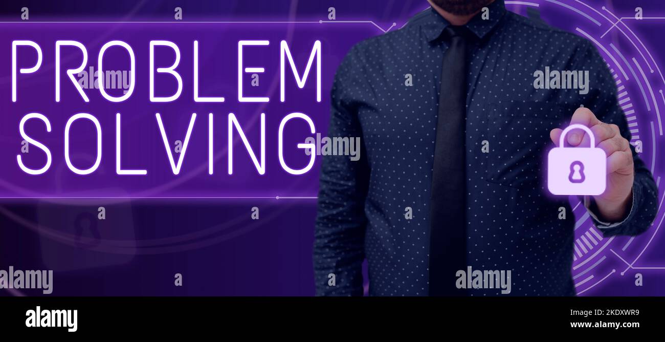 Hand Writing Sign Problem Solving Business Overview Having A Good Capability Of Finding A