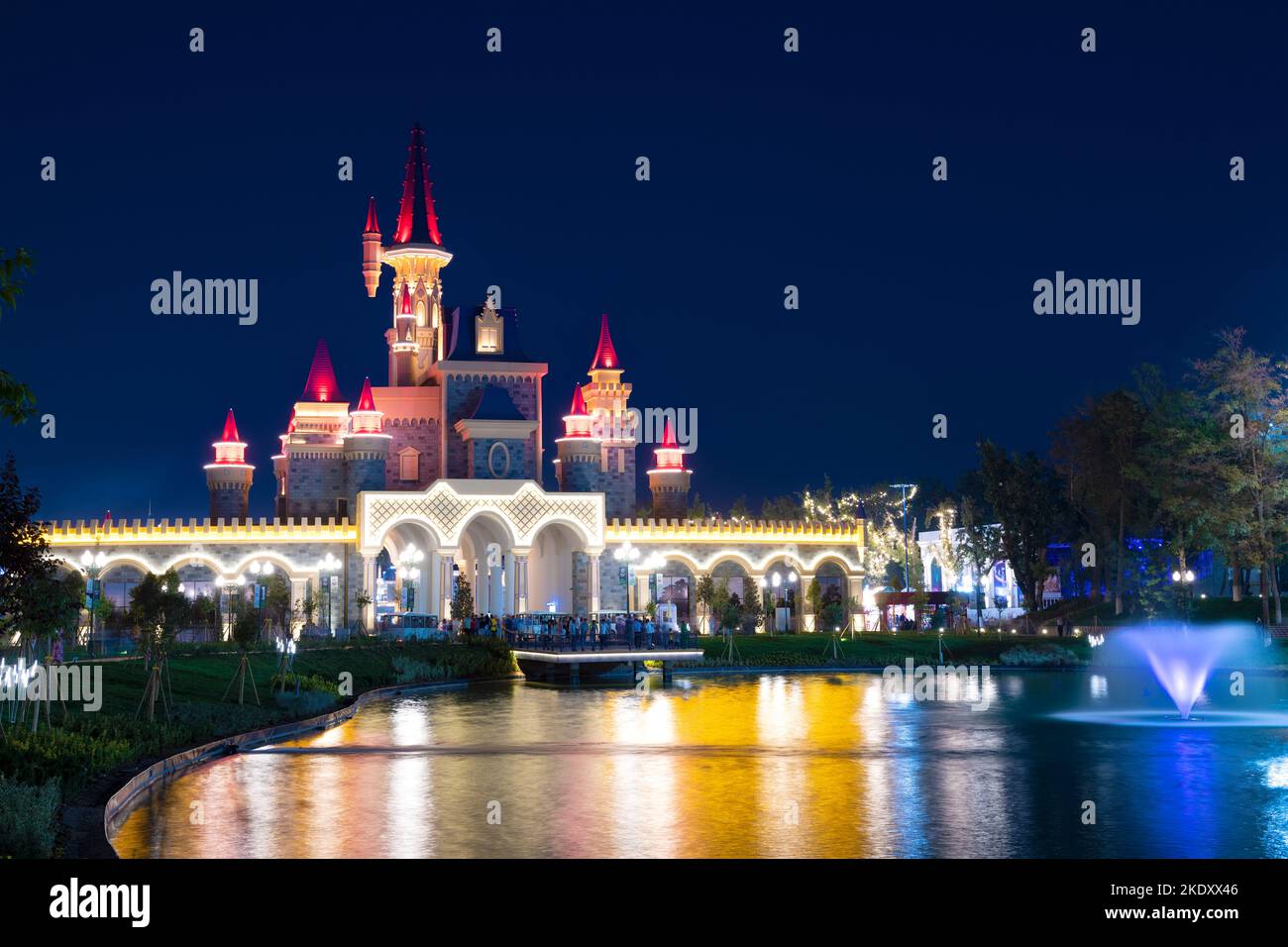 TASHKENT, UZBEKISTAN - SEPTEMBER 03, 2022: View of the fairytale castle ...