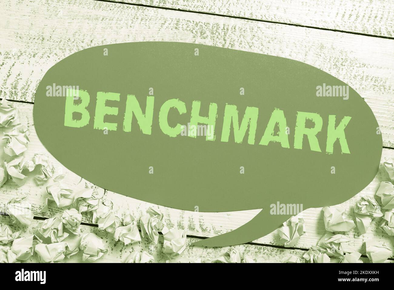 Hand writing sign Benchmark, Business idea something that serves as a ...