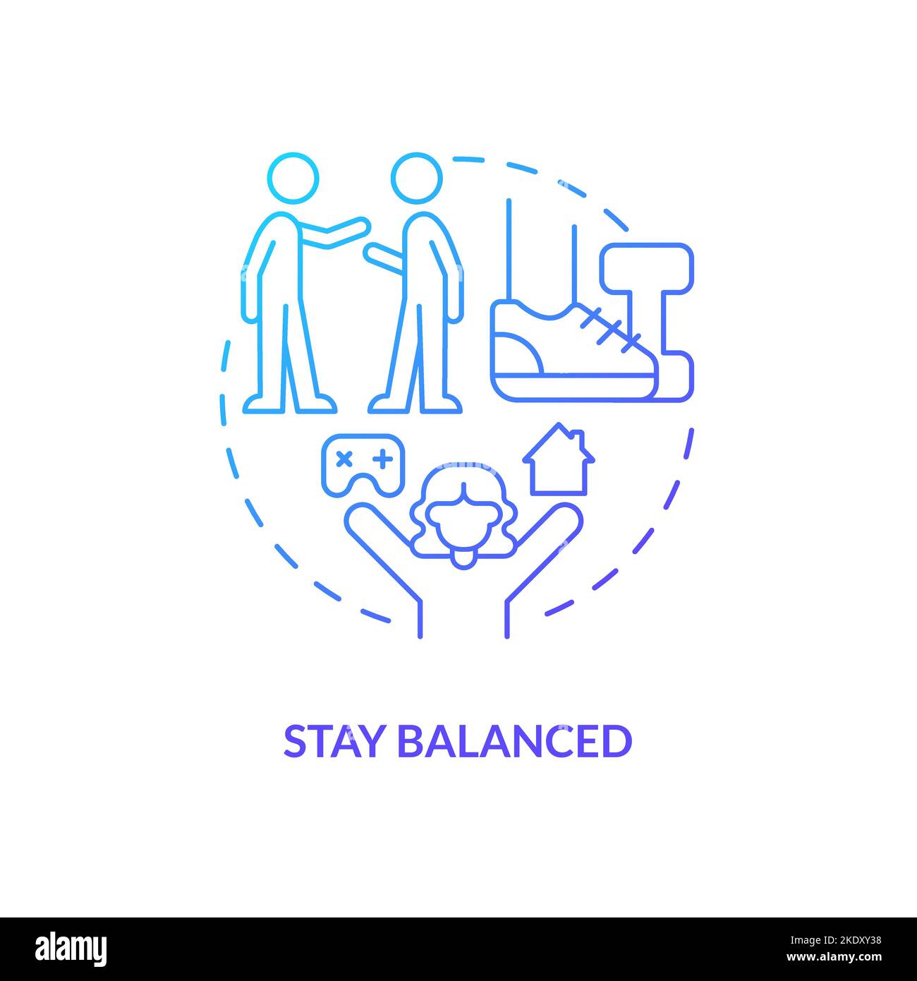 Stay balanced blue gradient concept icon Stock Vector Image & Art - Alamy