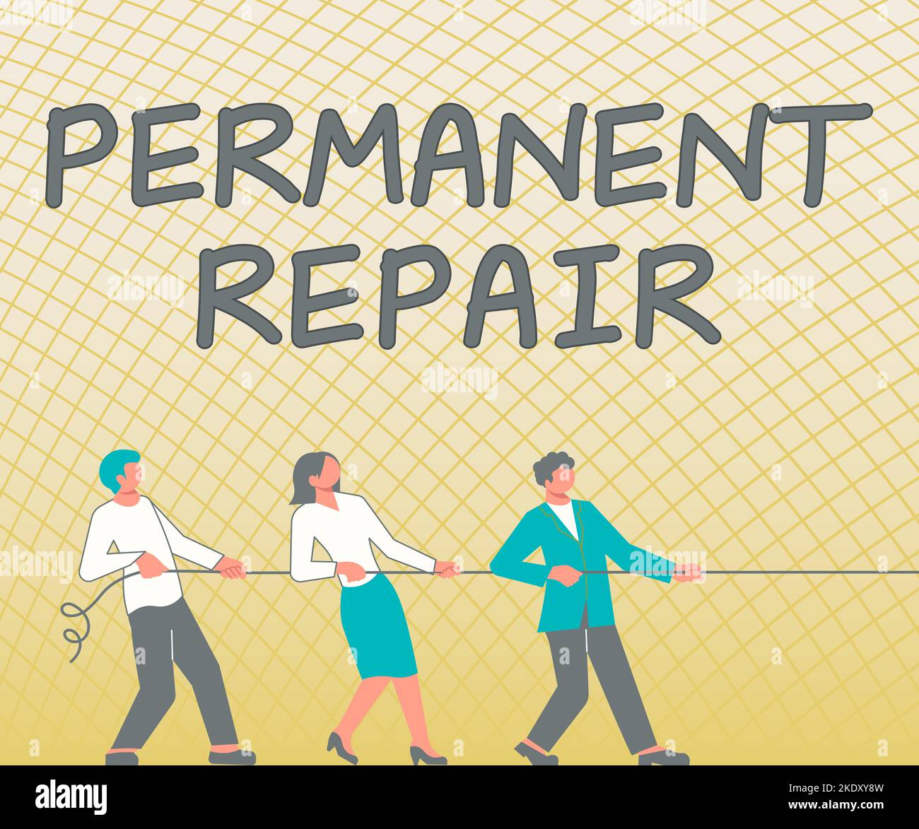 Writing displaying text Permanent Repair, Word for A repair of an asset ...