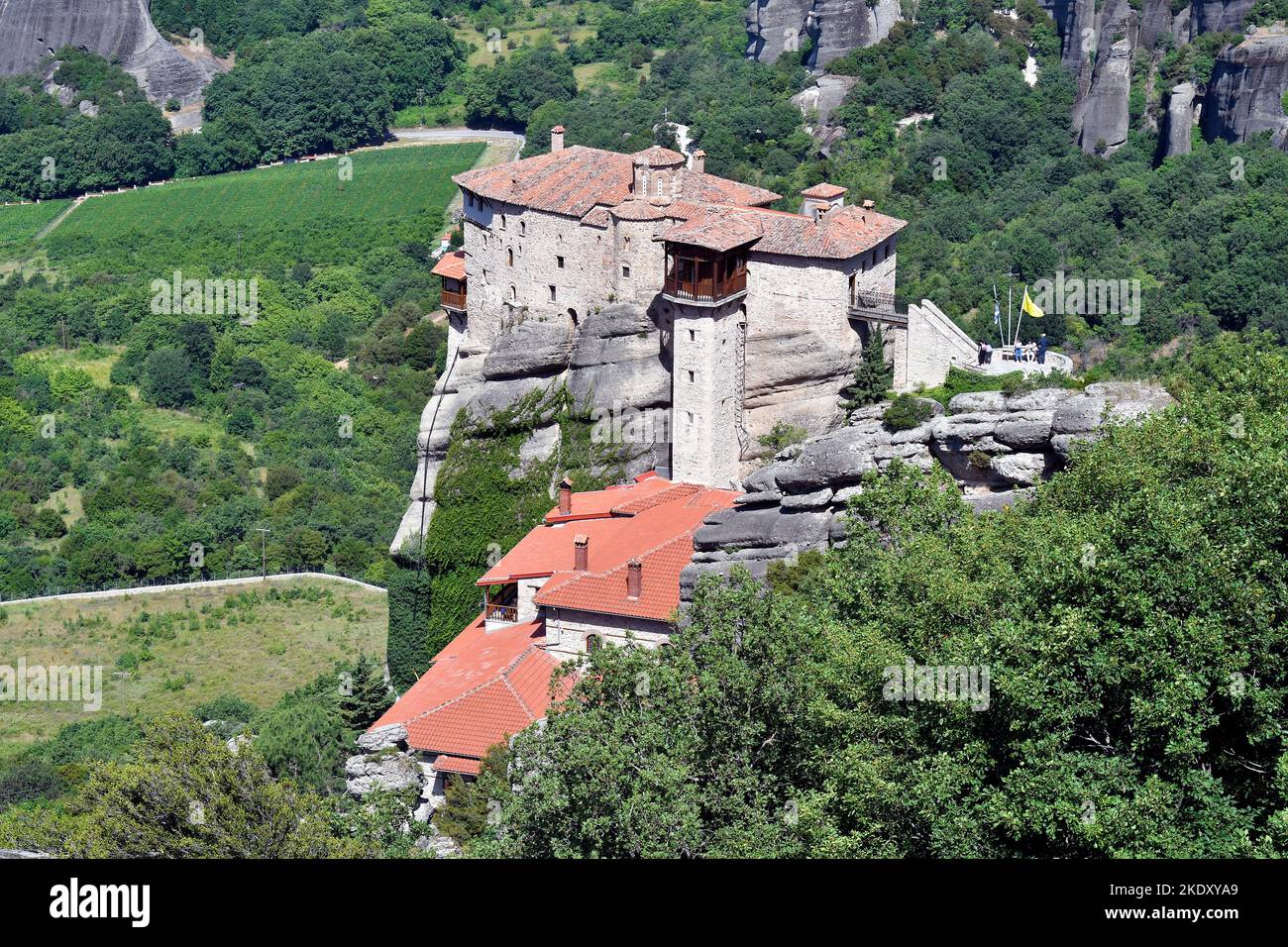 Greece, monastery Roussanou, one of the Meteora monasteries, a Unesco ...