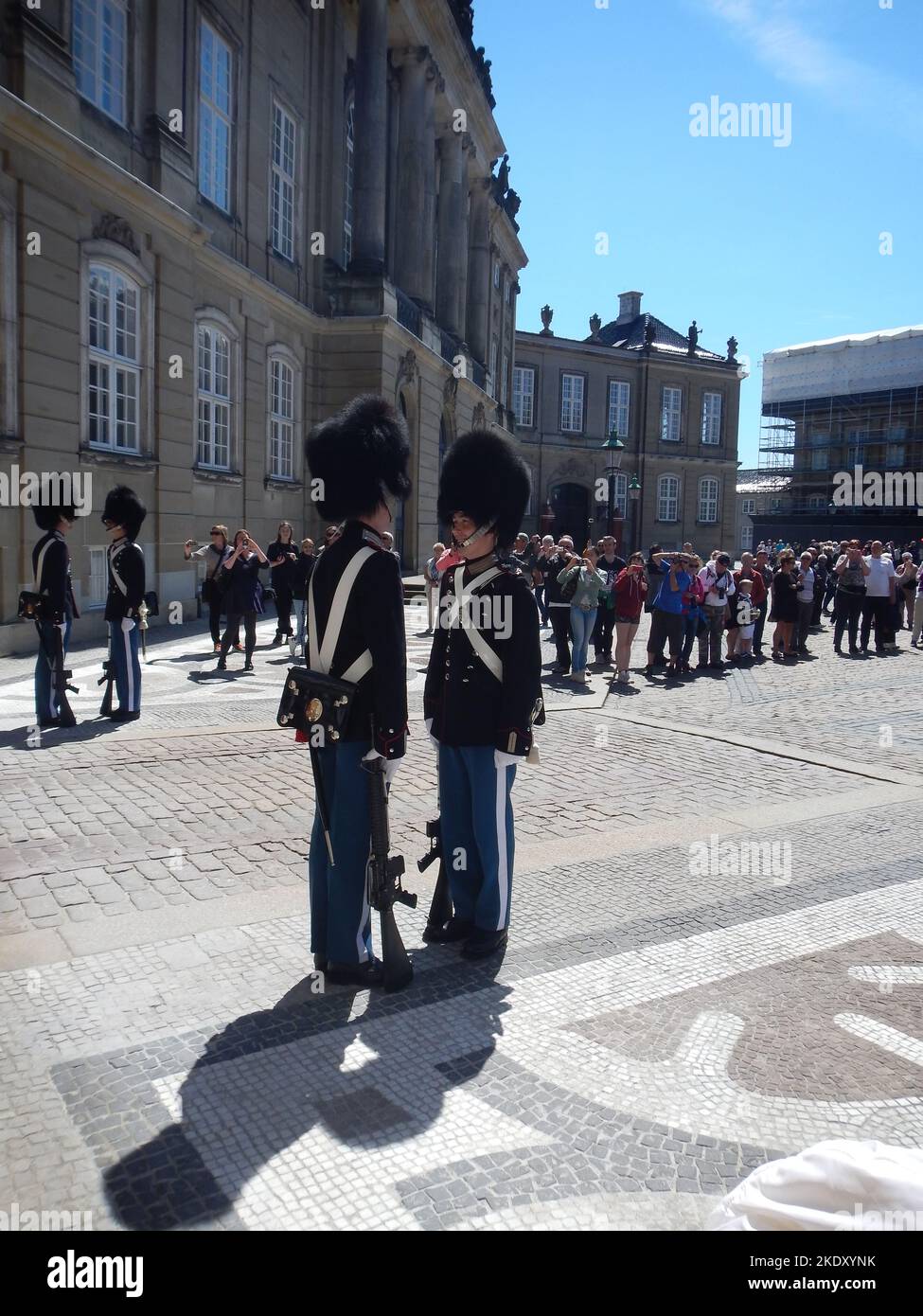 palace guard coppenhagen Denmark nyhavn sightseeing black hat Stock ...