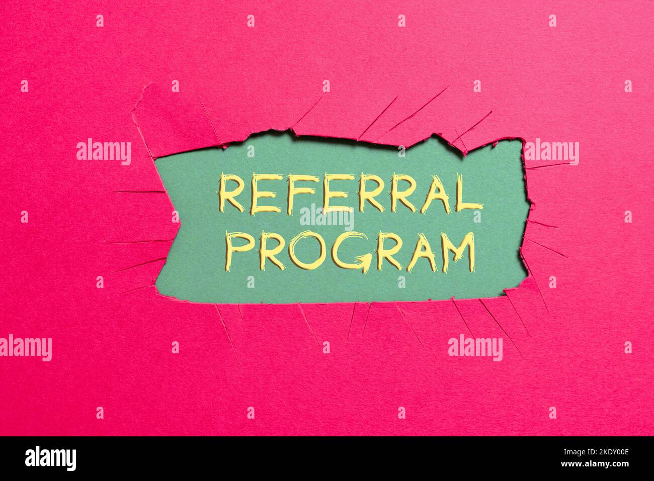 Inspiration showing sign Referral Program, Internet Concept employees ...