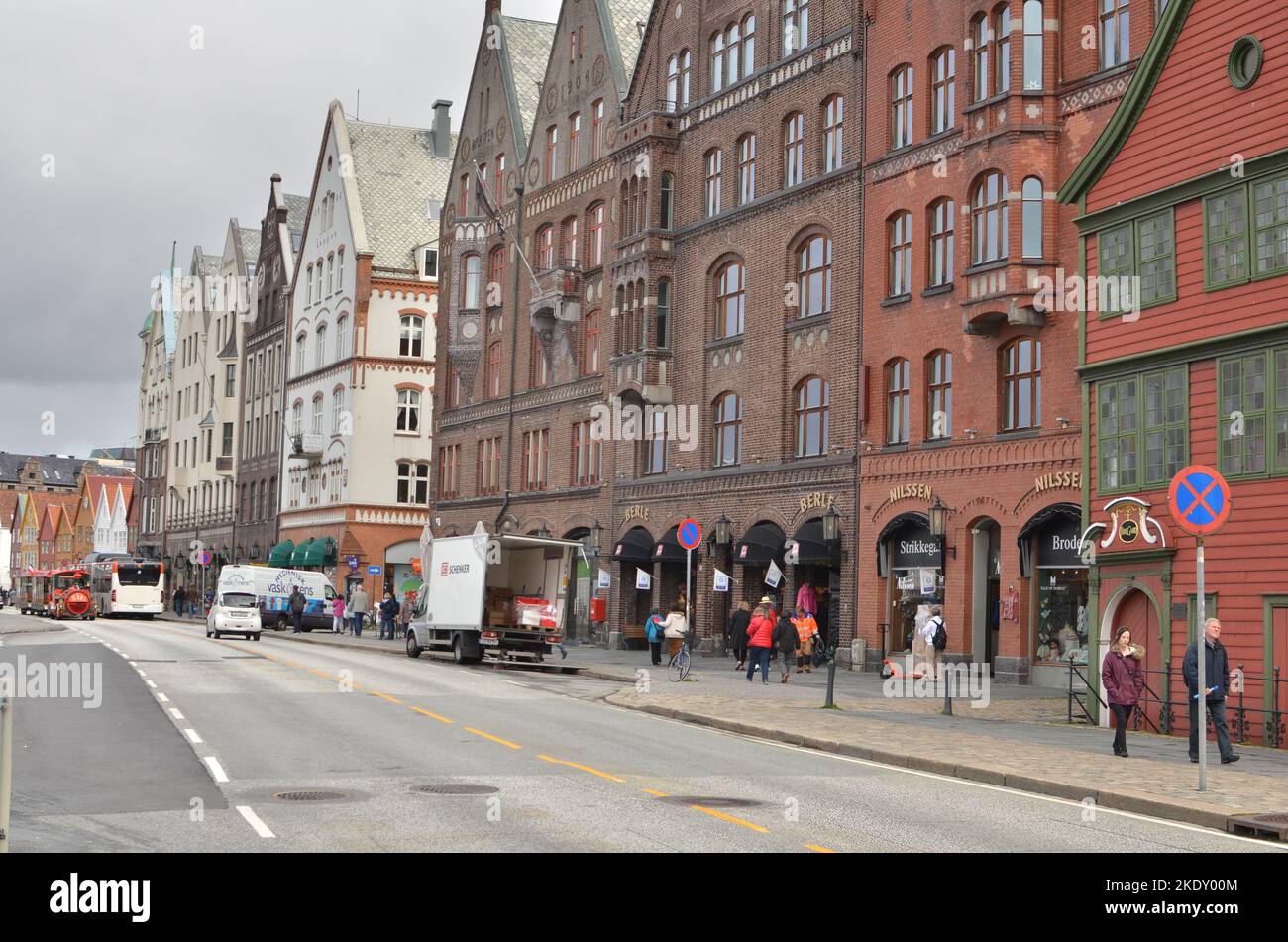 Bergen Harbour colorfull houses beautiful norway skandinavia Stock ...