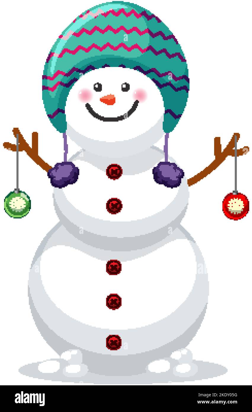 Cute snowman wearing hat illustration Stock Vector Image & Art - Alamy