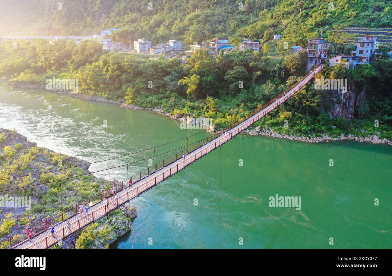 Aerial photos show China's fourth largest cable bridge - Longwan Cable ...