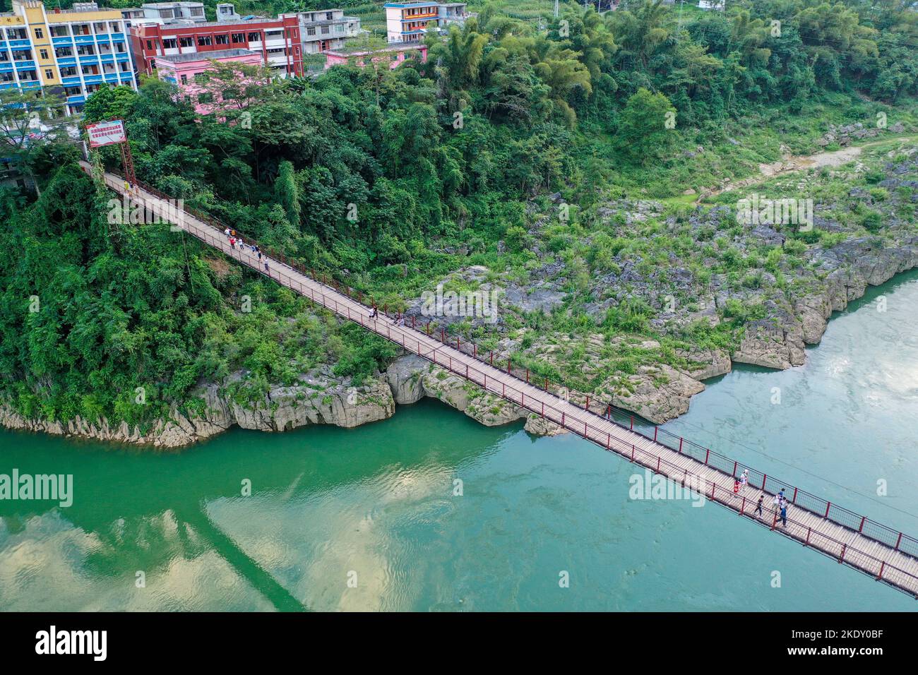 Aerial photos show China's fourth largest cable bridge - Longwan Cable ...
