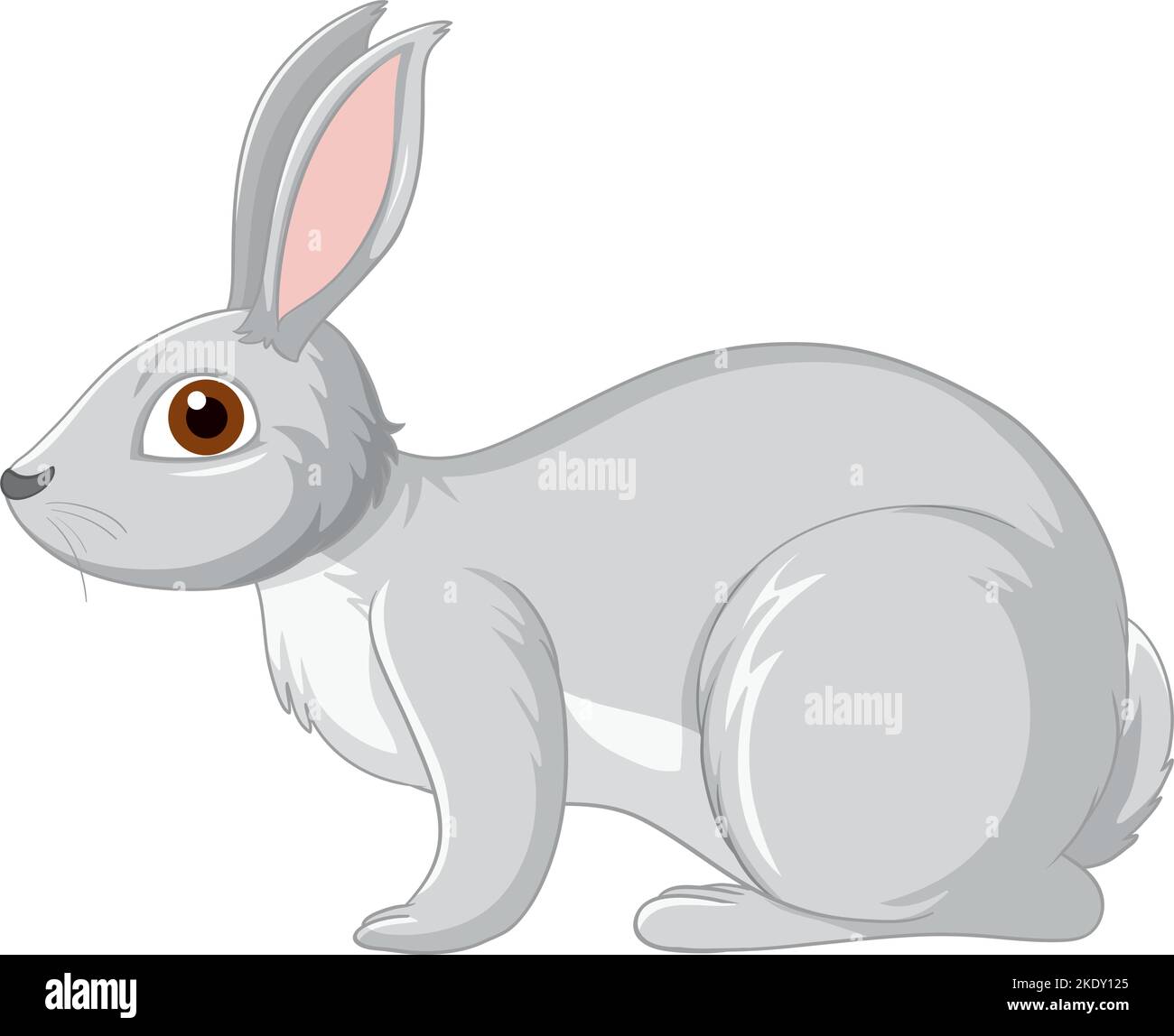 Cute grey rabbit cartoon character illustration Stock Vector Image ...
