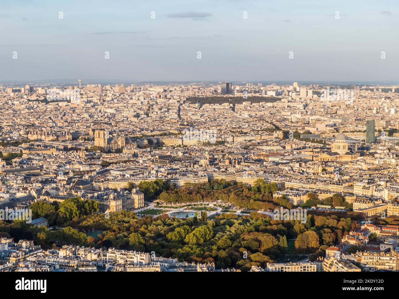 Aerial view of the center of Paris Stock Photo - Alamy