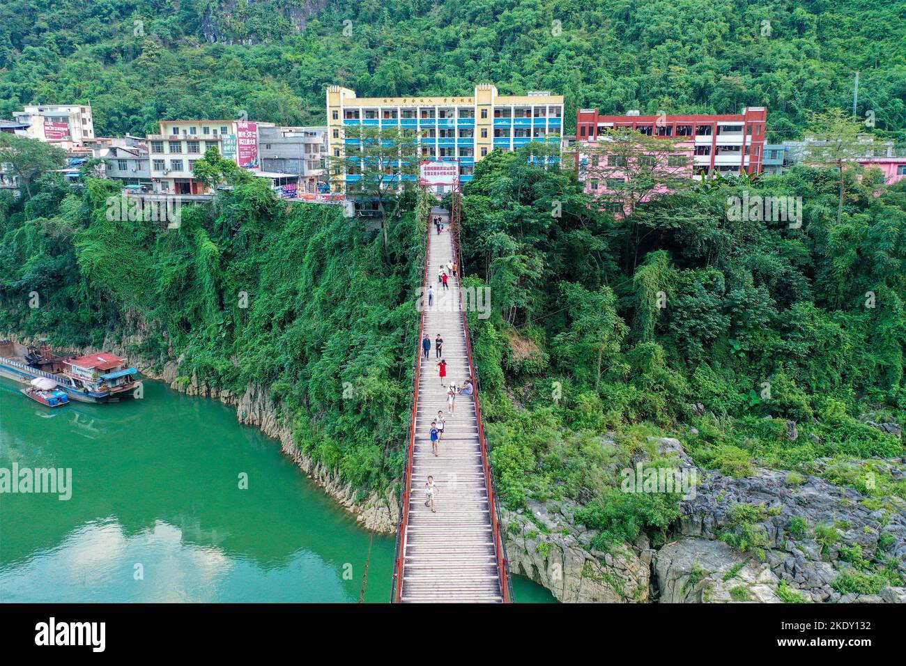 Aerial photos show China's fourth largest cable bridge - Longwan Cable ...