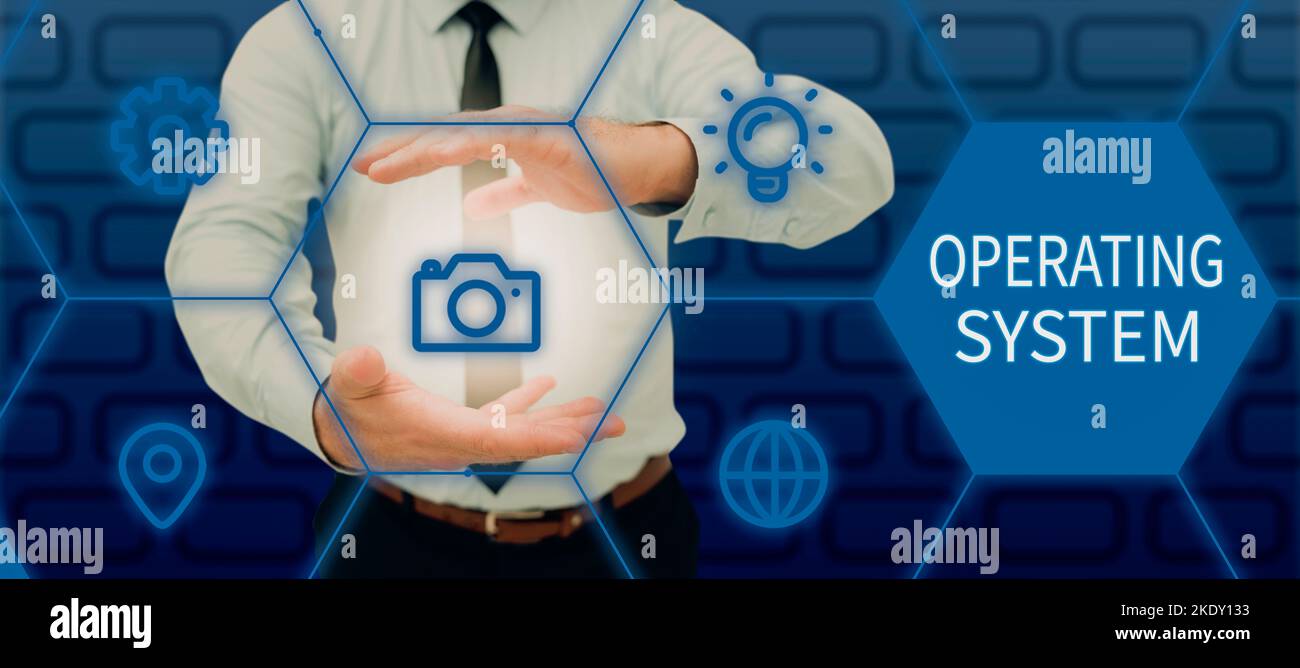 Handwriting text Operating System, Business approach software that ...