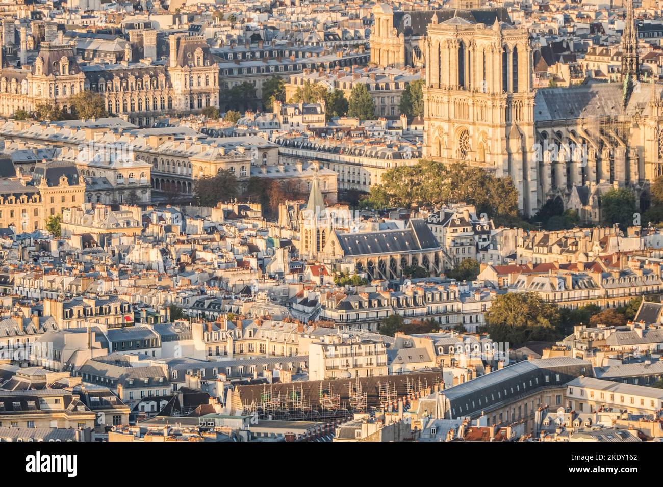 Aerial view of the center of Paris Stock Photo - Alamy