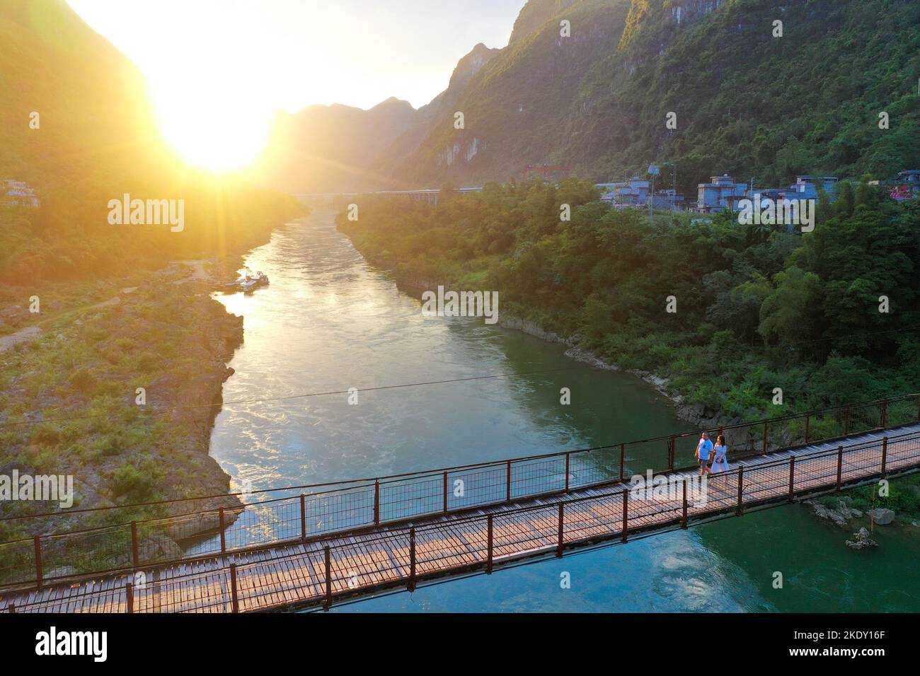 Aerial photos show China's fourth largest cable bridge - Longwan Cable ...