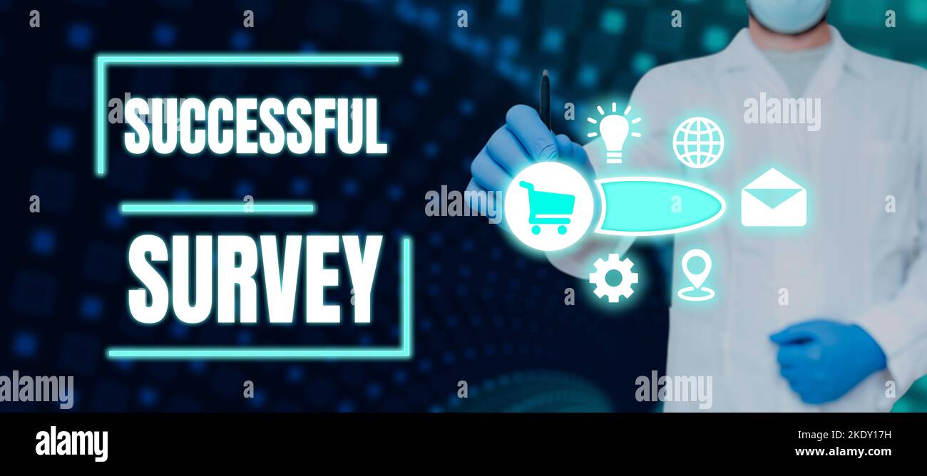 Text caption presenting Successful Survey, Concept meaning generate ...