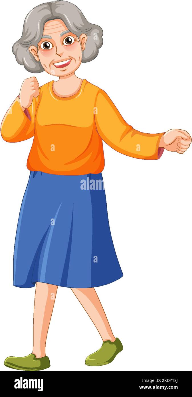 Active senior woman character illustration Stock Vector Image & Art - Alamy