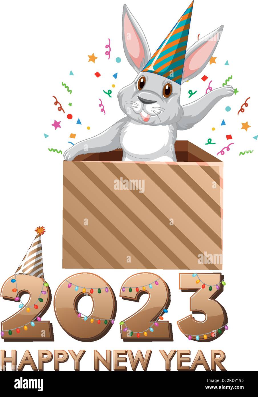Year of the Rabbit Happy New Year Banner illustration Stock Vector ...