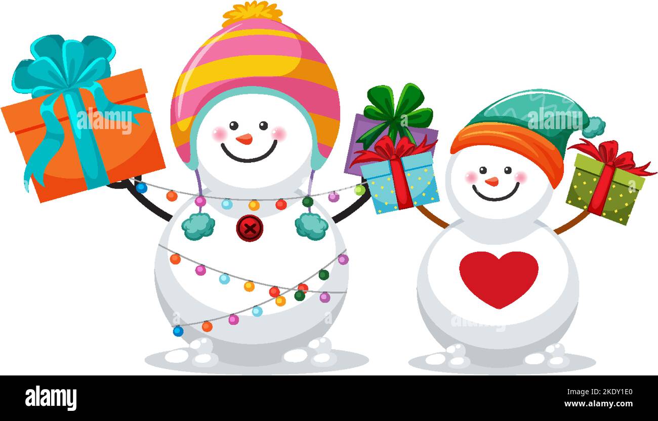 Snowman in Christmas theme illustration Stock Vector Image & Art - Alamy